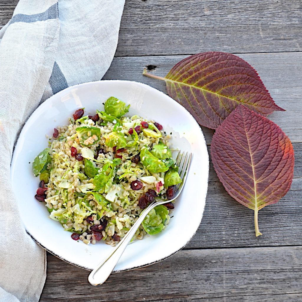 Cauliflower “rice” with barley and shaved brussels sprouts : Olive Oil ...