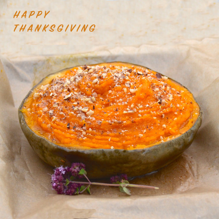 Roasted white pumpkin puree with candied nuts : Olive Oil and Lemons ...